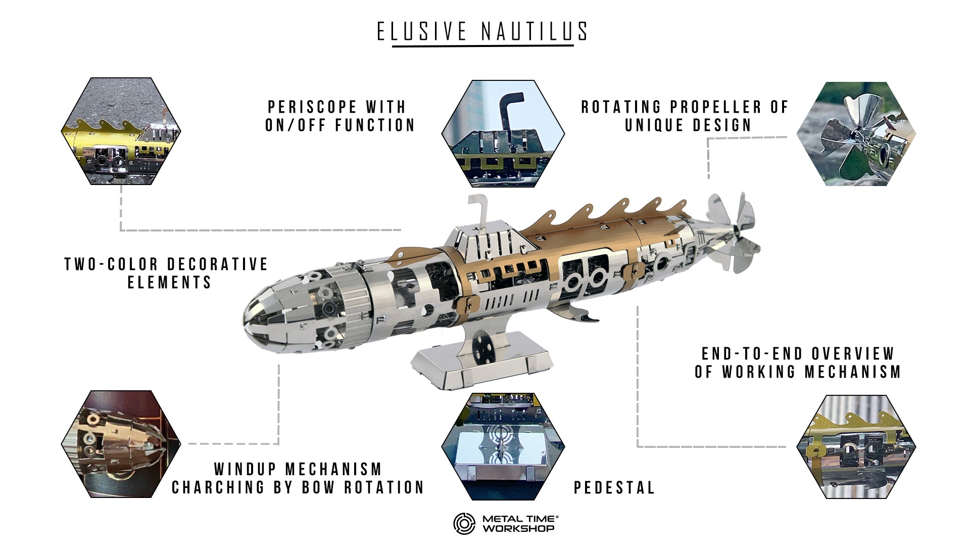 ELUSIVE NAUTILUS SUBMARINE - metal mechanical model by Metal Time ...