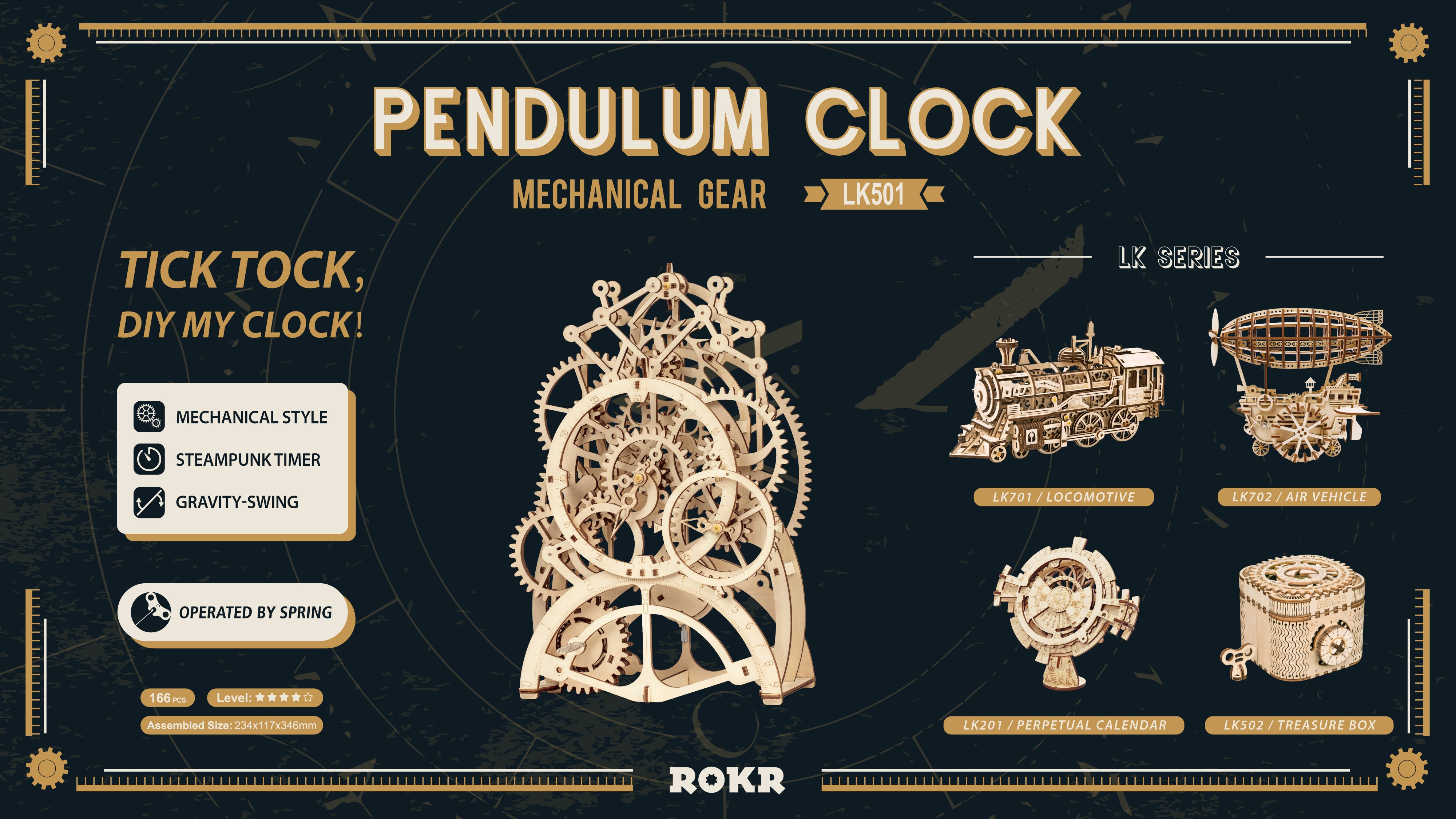 Pendulum Clock - mechanical model kit by ROKR – Mechanical Models