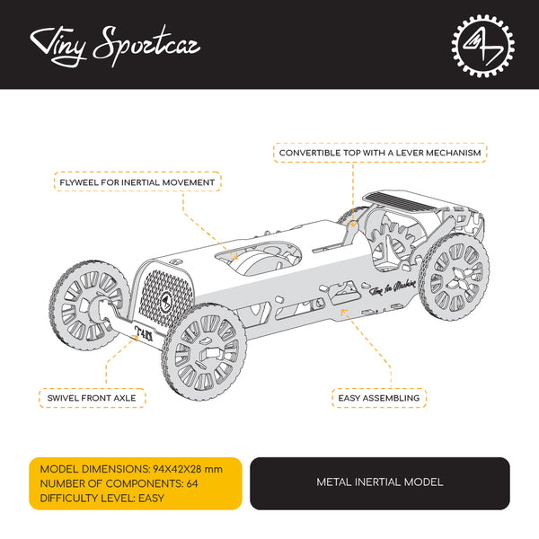 Tiny Sport Car - metal mechanical model kit by Time For Machine ...