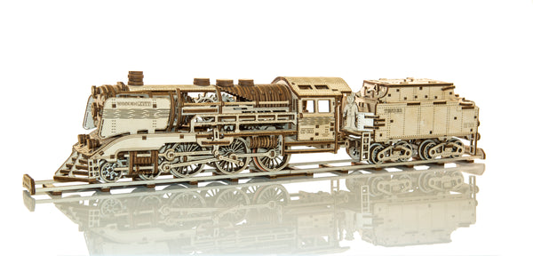 Wooden Express plus Tender with rails - mechanical model by Wooden Cit ...